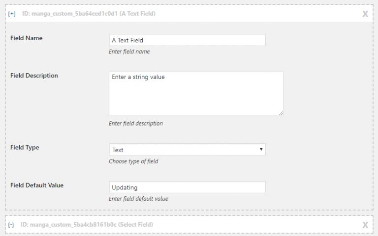 WP Manga Custom Fields - MangaBooth
